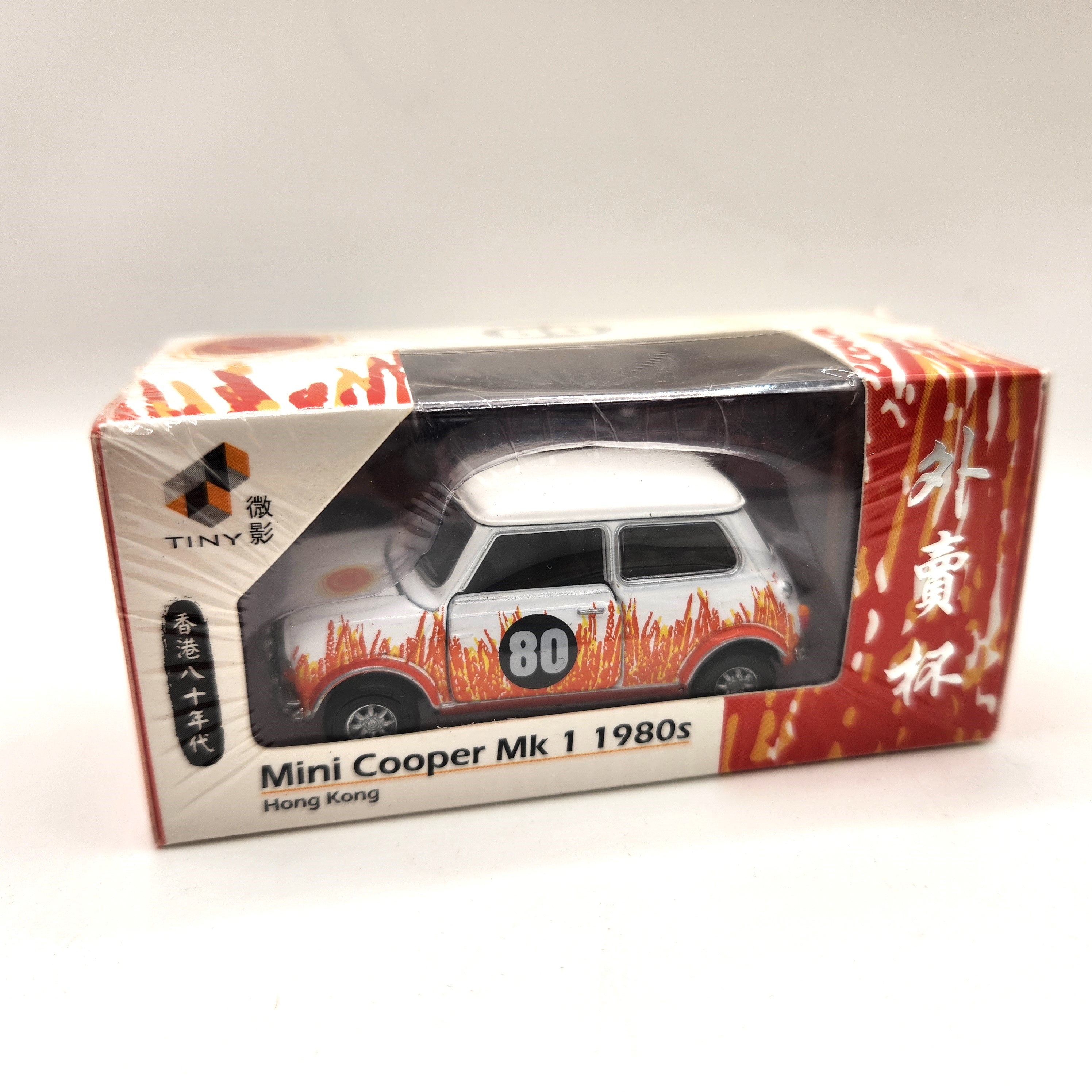 Tiny Models - Mini Cooper 1980's Mk 1 #80 (White / Orange) - 1:50 Scal ...