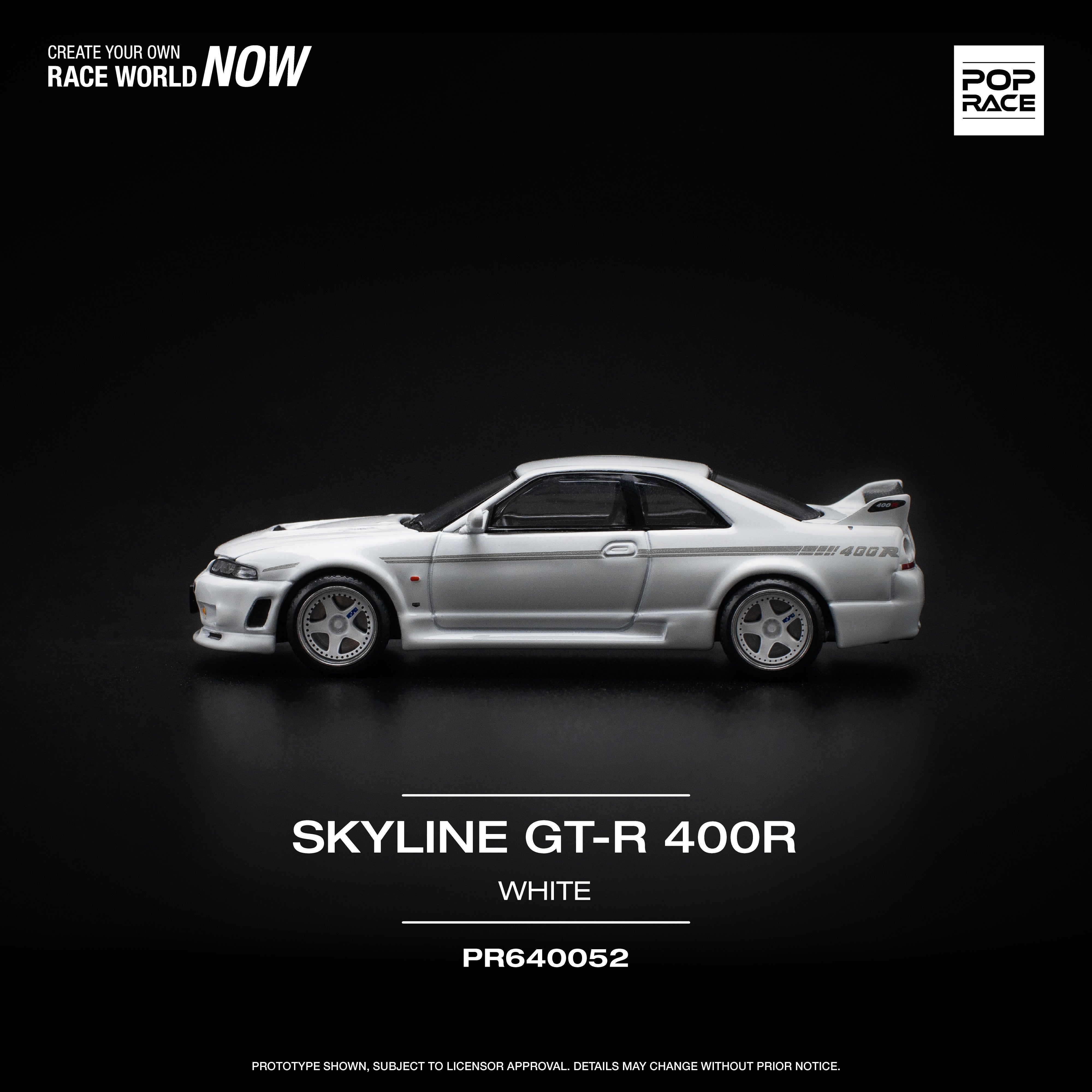 Pop Race - Nissan Skyline GT-R (R33) 400R (White) - 1:64 Scale – Relove ...