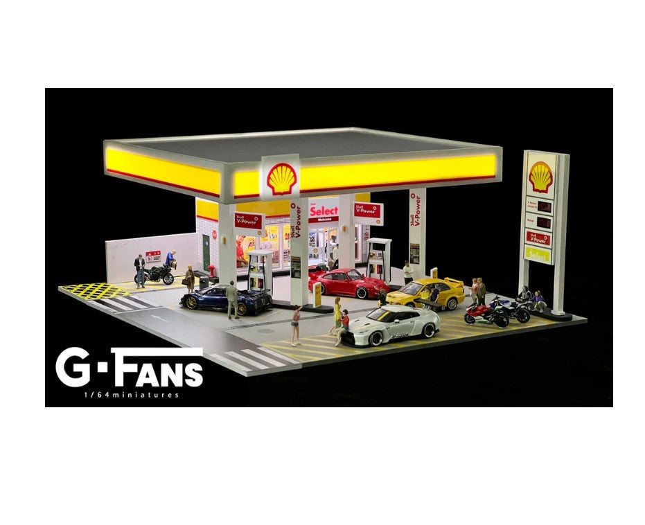 Shell Petrol / Gas Fuel Station with Lights - 1:64 Scale – Relove Oxley ...